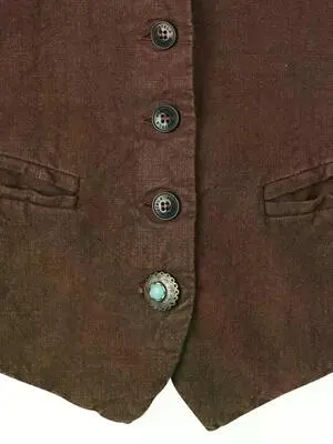 FORTELA Debby Button Single-breasted Vest - Brown