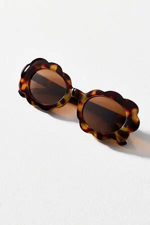 Anthropologie Scalloped Oval Sunglasses - Tortoise