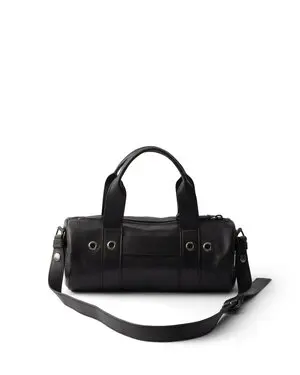 Prada Route Large Leather Top-handle Bag - Black