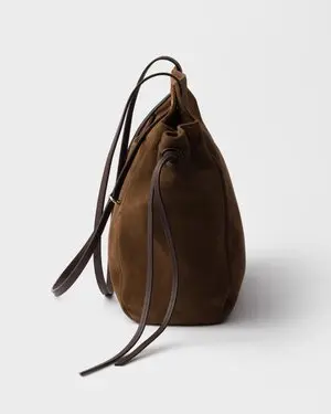 Prada Medium Suede Tote Bag - Cocoa Brown