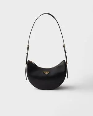 Prada Arqué Small Leather Shoulder Bag - Black