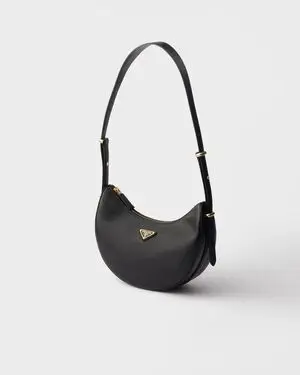 Prada Arqué Small Leather Shoulder Bag - Black