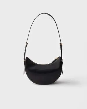 Prada Arqué Small Leather Shoulder Bag - Black