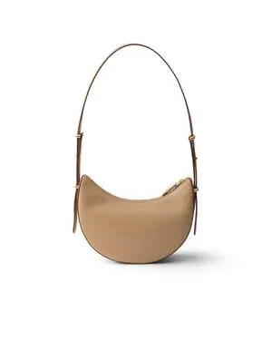Prada Arqué Small Leather Shoulder Bag - Neutral