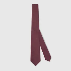 Gucci Gg Silk Cotton Tie - Bordeaux