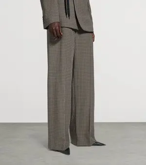 Balenciaga Check Wide-leg Trousers