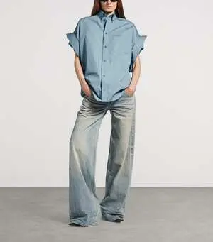 Balenciaga Cotton Tucked Sleeve Shirt