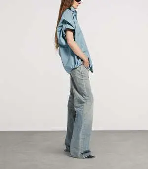 Balenciaga Cotton Tucked Sleeve Shirt