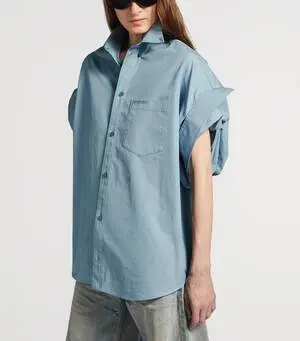 Balenciaga Cotton Tucked Sleeve Shirt