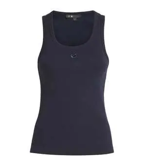 Maje Stretch-cotton Logo Tank Top - Blue