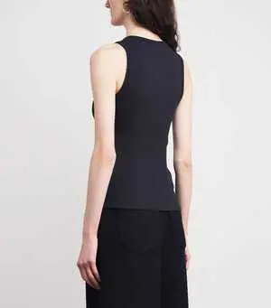Maje Stretch-cotton Logo Tank Top - Blue
