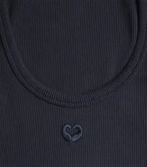 Maje Stretch-cotton Logo Tank Top - Blue