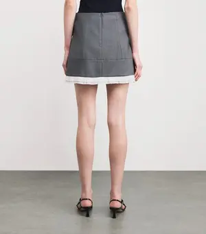 Maje Wool-blend Panelled Mini Skirt - Black