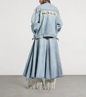 Balenciaga Godet Maxi Skirt In Denim
