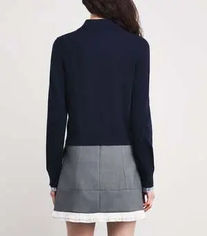 Maje Wool-cashmere Cardigan With Point Collar
