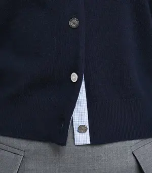 Maje Wool-cashmere Cardigan With Point Collar