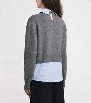 Maje Wool-blend Sweater And Shirt Set