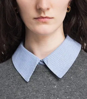 Maje Wool-blend Sweater And Shirt Set