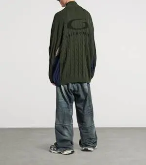 Balenciaga Cotton Knitted Logo Cardigan