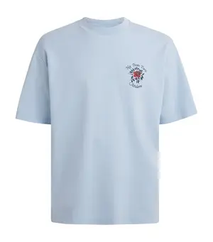 Drole De Monsieur Cotton Rose Slogan T-shirt