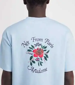 Drole De Monsieur Cotton Rose Slogan T-shirt