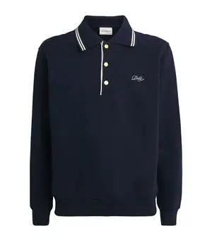 Drole De Monsieur Cotton Pipe-collar Polo Sweatshirt