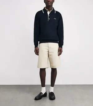Drole De Monsieur Cotton Pipe-collar Polo Sweatshirt