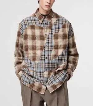 Loewe Wool-blend Long-sleeve Check Shirt