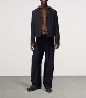 Loewe Wool Collared Zip-up Jacket