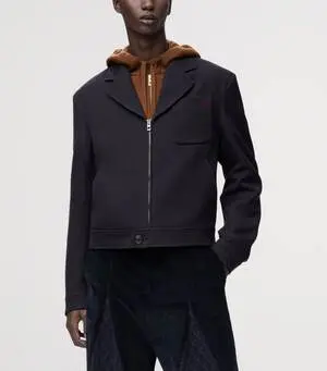 Loewe Wool Collared Zip-up Jacket