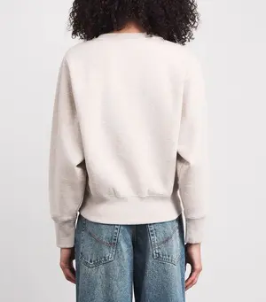 ANINE BING Harry Shrunken Sweatshirt With Graphic Logo - Beige