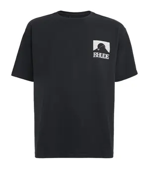 Rhude Cotton Printed Moonlight T-shirt - Black