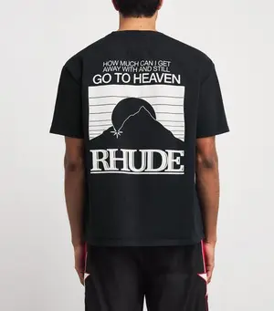Rhude Cotton Printed Moonlight T-shirt - Black