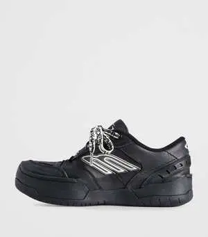Balenciaga Leather Hamptons Platform Sneakers - Black