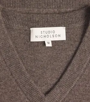 Studio Nicholson Wool-cashmere V-neck Sweater - Grey