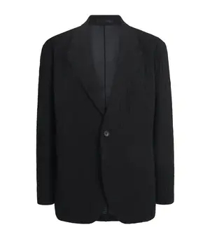 Issey Miyake Shrink Jacquard Single-breasted Blazer