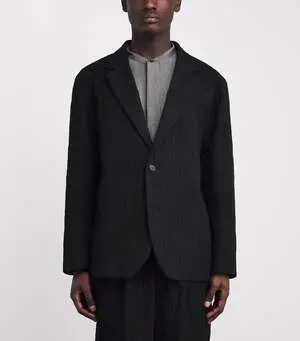 Issey Miyake Shrink Jacquard Single-breasted Blazer
