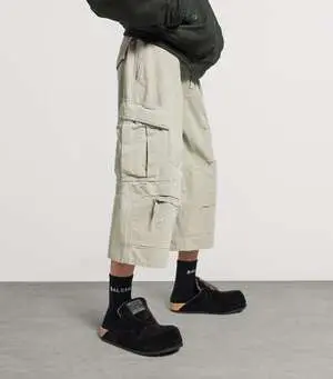 Balenciaga Distressed Cargo Shorts - Red