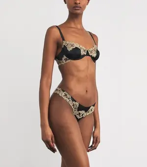 COCO DE MER Silk-blend Reina Skirted Thong
