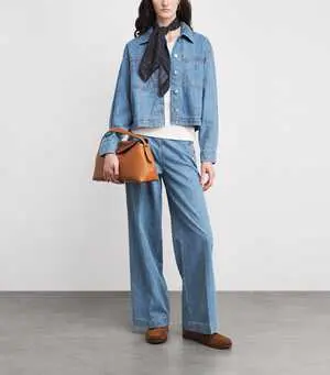 Claudie Pierlot Button-up Paneled Wide-leg Jeans