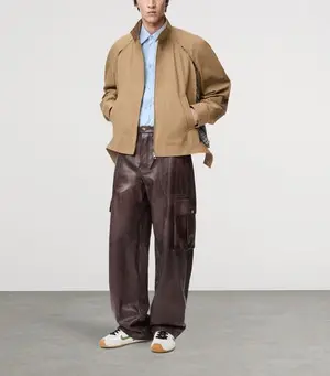 Loewe Wool-cotton Blend Zip-up Jacket - Beige