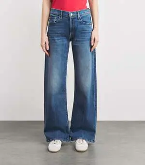 MOTHER The Lasso Sneak Barrel-leg Jeans - Blue