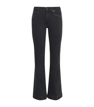7 For All Mankind Studded Dojo Flare Jeans
