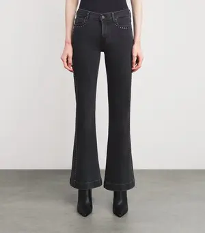 7 For All Mankind Studded Dojo Flare Jeans