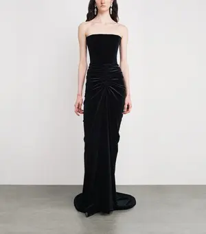 Alex Perry Strapless Ruched Gown