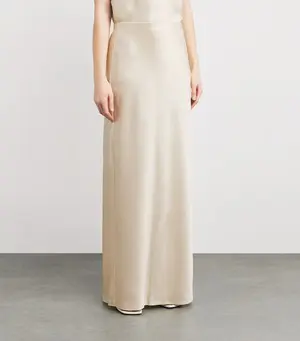 Vince Satin Bias-cut Column Skirt