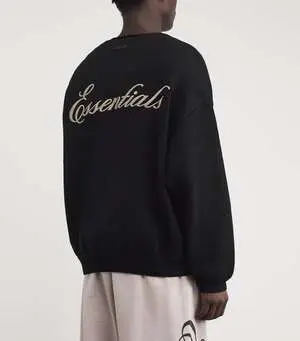Fear Of God Waffle-knit Script Sweater - Black