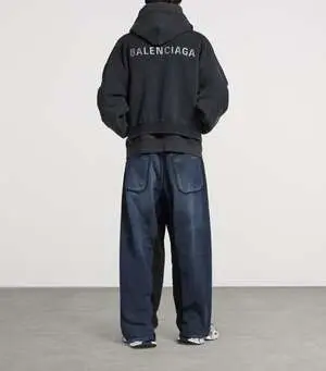 Balenciaga Distressed Wide-leg Jeans