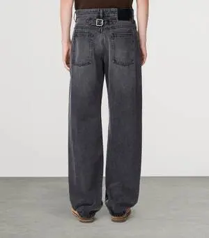 Loewe Buckle-strap Straight Jeans - Black