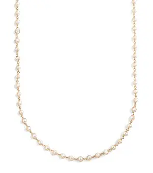 Tory Burch Pearl And Brass Necklace - Silver